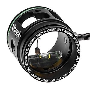 Viper Archery - Pro Series Target Archery Scope and Sight for Recurve and Compound Bows, 1 3/8" Aircraft Aluminum Housing, 0.019 Green Up Pin, 4X Magnification Glass Lens - Made in USA