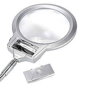 2 LED Lights 18inch Length Lighted Desk Magnifier, Durable Table Top Magnifier, for Maps Newspapers Stamps Reading Reading Magnifier