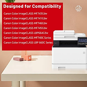055H 055 MF743cdw Toner Cartridge Replacement for Canon 055H 055 High Capacity Imageclass MF743cdw MF741cdw MF745Cdw MF746Cdw LBP664Cdw Toner Printer(Black, Cyan, Yellow, Magenta, 4-Pack)