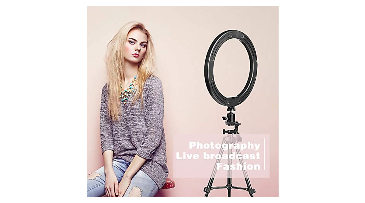 AIXPI 10-Inch LED Ring Light with Tripod & Phone Holder