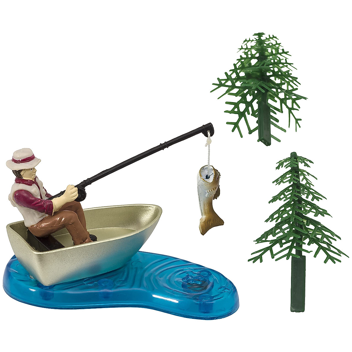 DecoPac Fisherman with Action Fish DecoSet Cake Decoration, 3 Piece Set, (16334)