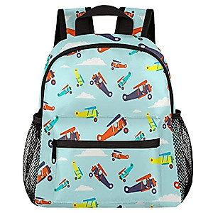 Cartoon Airplane Kids Backpack for Boys Cute Cool Toy Airplane Mini Toddler Backpacks Back to School Bookbag for Nursery Daycare Preschool Kindergarten 12 inch