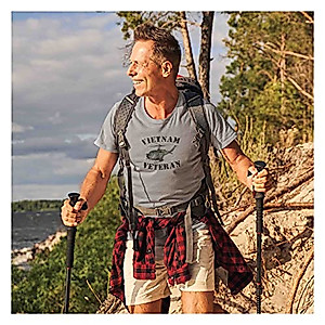 VetFriends.com Vietnam Veteran Huey Performance T-Shirt (Large) Grey