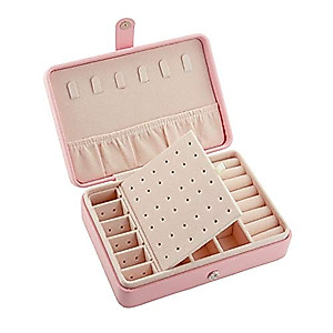 Bausweety Jewelry Box Necklace Earrings Rings Jewelry Accessory Organizer for Women Girls