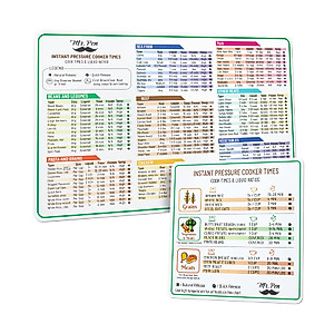 Mr. Pen- Pressure Cooker Cheat Sheet Magnet Set, Instant Pressure Cooker Times, Magnetic Pressure Cooker Cheat Sheet, Instant Cheat Sheet, Cheat Sheet Magnets, Magnet Cheat Sheet