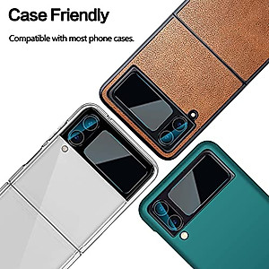 YWXTW for 2 Pack Samsung Galaxy Z Flip 4 Front Screen Protector and 2 Pack Camera Lens Protector, HD Clear Anti-Scratch Tempered Glass Camera Screen Protector [Does not Affect Night Shots]