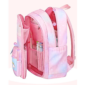 Mylshbest Rainbow Backpack for Girls, Large Capacity Student Laptop Backpacks BookBag Casual Travel Princess Daypack