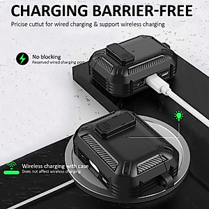 Aresh Case for Apple Airpods Pro 2nd Generation Case 2022, Airpods pro 2 case with Secure Lock Clip, Rugged Shell for Men Women Shockproof Protective Cover Case for AirPods Pro 2(Black)