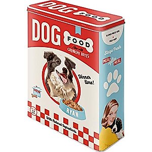 Nostalgic-Art Retro storage tin box XL, 135.3 oz, Dog Food – Gift idea for dog owners, large metal can for dry food, vintage design