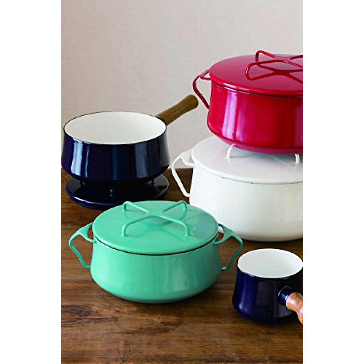 DANSK 833297 Koben Style Double Handed Pot, 7.1 inches (18 cm), 2.2 L., Induction Compatible, Turquoise/Teal, Oven Safe, Enameled