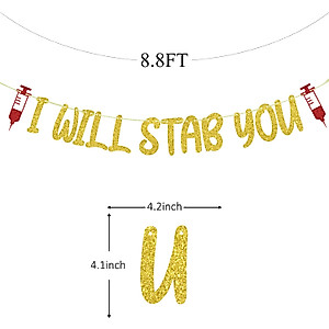 I Will Stab You Banner, Congrats Nurse/BSN Grad Banner, Doctor Nurse Graduation Bunting Sign, Nursing School Grad Party Decoration Supplies