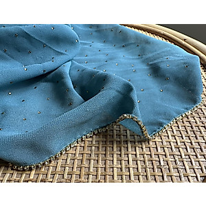 Xirhoot Hijab for Women Premium Chiffon Hijab Rhinestone Hijab Scraf for Women Muslim (Black)