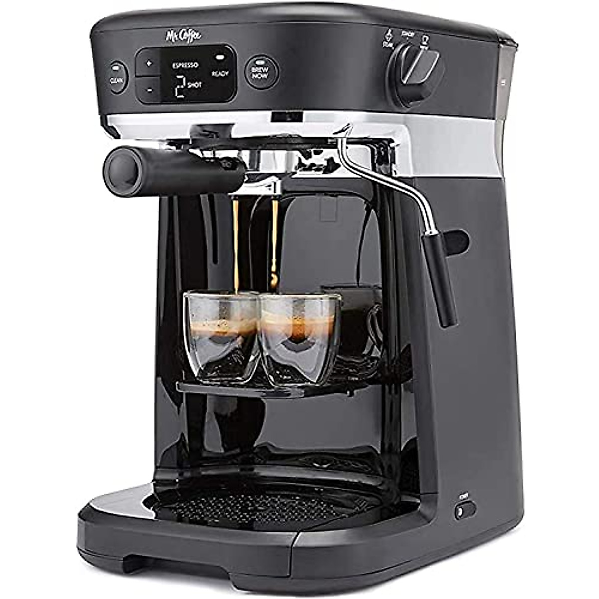 Mr. Coffee All-in-One Occasions Specialty Pods Coffee Maker, 10-Cup Thermal Carafe, and Espresso with Milk Frother and Storage Tray, Black