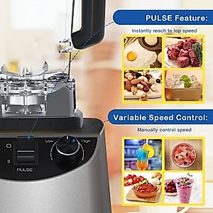 Blender 2000W, Professional Countertop Blenders for Kitchen with High Speed, Blender for Shakes and Smoothies, 68 Oz Large Tritan Jar, 6 Blades, 2 Speeds & Pulse Function for Frozen Drinks
