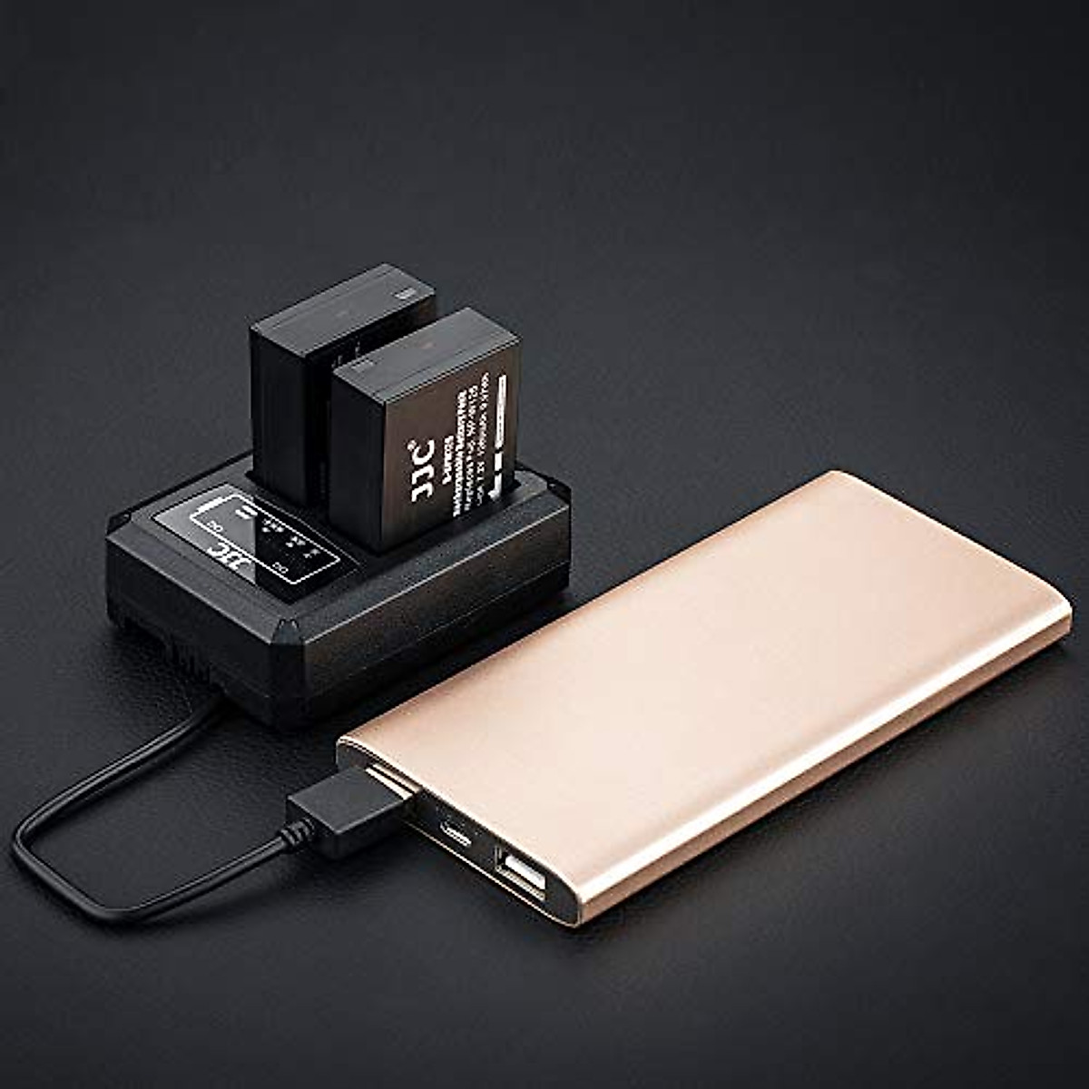JJC NP-W126 Battery Charger USB Dual Slot for Fuji Fujifilm X-T3 X-T2 X-T1 X-S10 X-T30 X-T20 X-T10 X-T200 X-T100 X100V X100F X-H1 X-PRO3 X-PRO2 X-E4 X-E3 X-E2 X-E2S X-E1 X-A7 and More Fujifilm Cameras