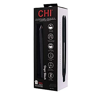 CHI 1" Titanium Hairstyling Iron with TouchSlide Adjustable Heat Settings and Curved Floating Plates, 1 lb, Black