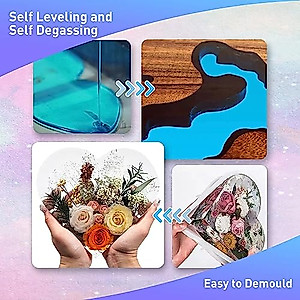 Bsrezn Clear Epoxy Resin 24OZ, Crystal Clear Hard Casting Resin and Hardener Apoxy Resina Epoxica Transparente 2 Part Resin Art Supplies for Jewelry Making Molds Crafts -Anti Yellowing-Fewer Bubbles