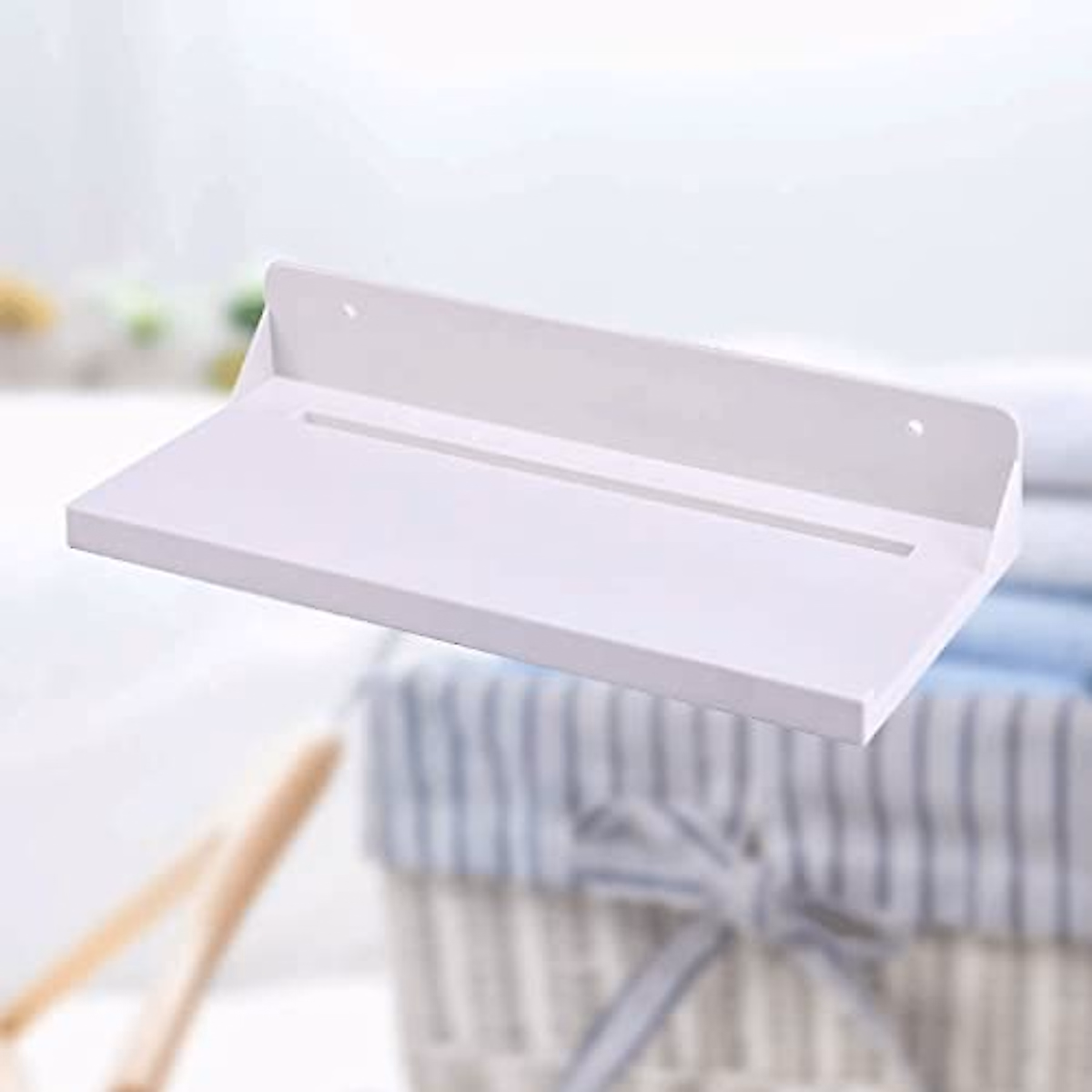 XJJZS Bathroom Organizers Adhesive Shelf Storage with Towel Bar, Wall Mounted Floating Shelves Corner Suction