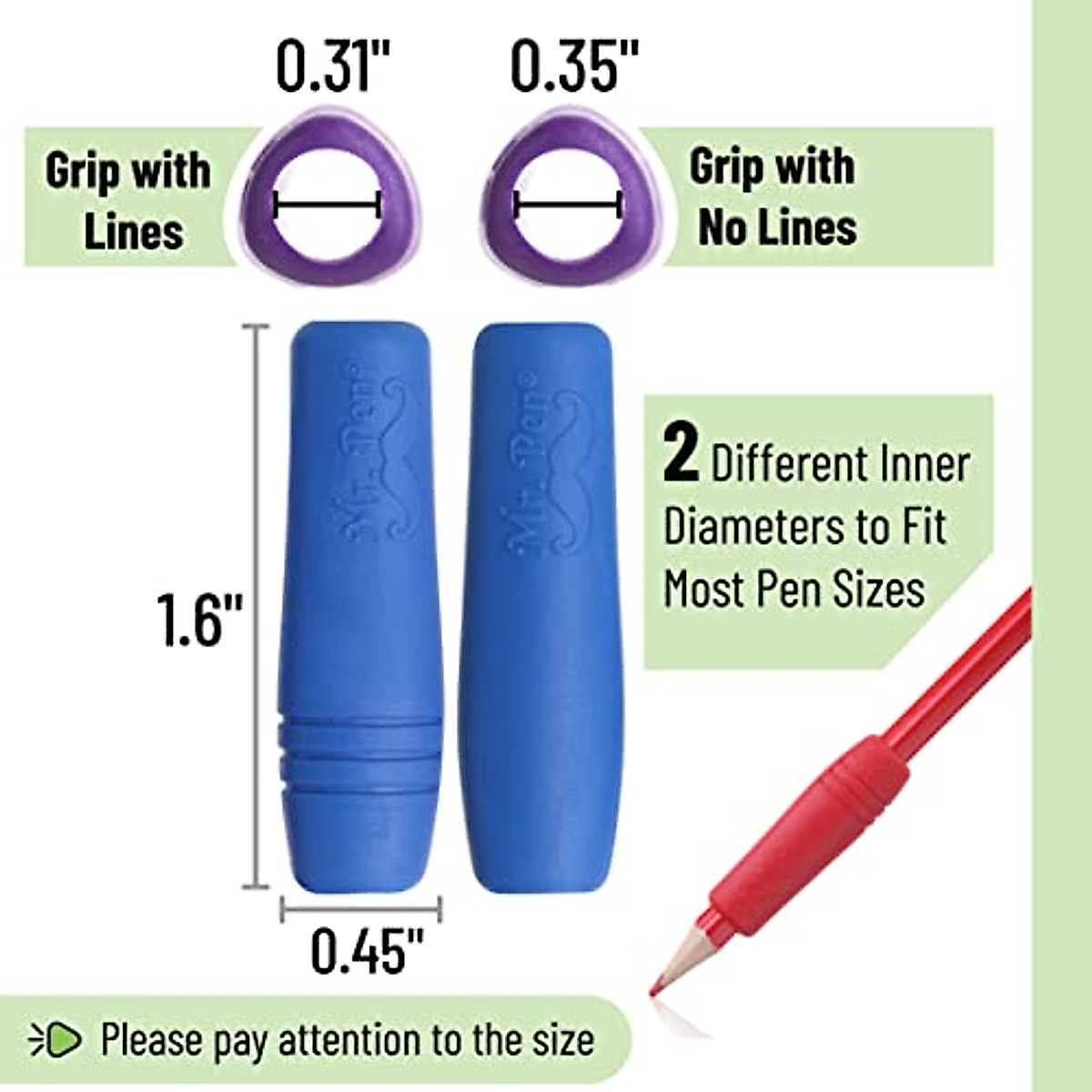 Mr. Pen Pencil Grips 12-Pack | Comfortable & Ergonomic Writing