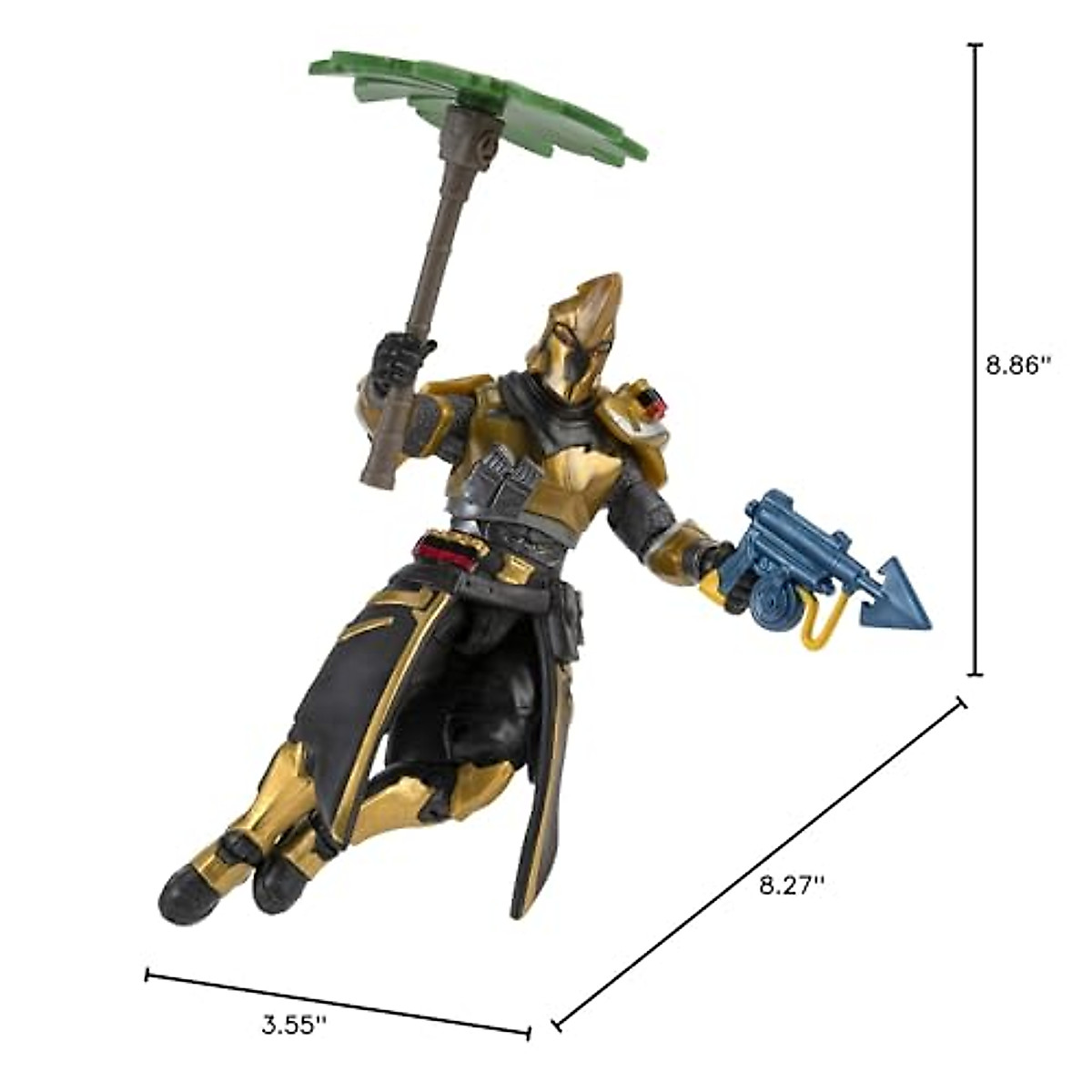 FORTNITE Ultima Knight Hot Drop Figure - 4 Inch Action Figure with 25+ Points of Articulation - Includes Vanquisher Harvesting Tool, Palm Leaf Umbrella Glider, Dragoncrest Back Bling, 5 Weapons