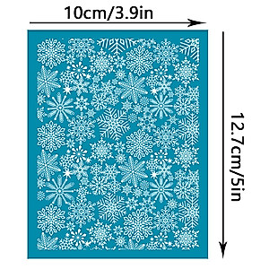 OLYCRAFT 4x5 Inch Clay Stencils Snowflake Pattern Silk Screen for Polymer Clay Christmas Snowflake Silk Screen Stencils Mesh Transfer Stencils Mesh Stencil for Polymer Clay Jewelry Making