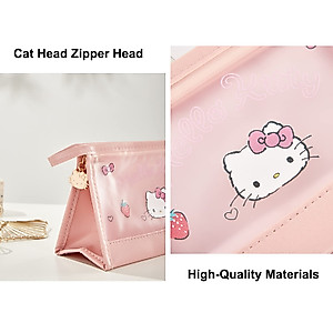 Large Capacity Cosmetic Bag Travel Make up Bag Toiletry Pouch Packing Bag with Zipper Accessory Organizer for Women (Pink-E)