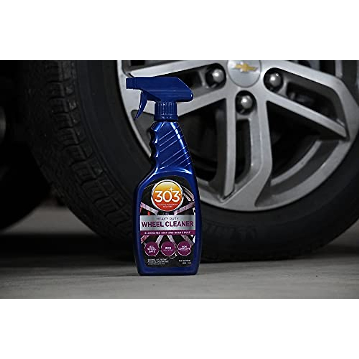 303 Heavy Duty Wheel Cleaner - Eliminates Dirt and Brake Dust - All Wheel Safe - Iron Indicating Formula - Non Corrosive Formula, 15.5 fl. oz. (30597CSR) Packaging May Vary