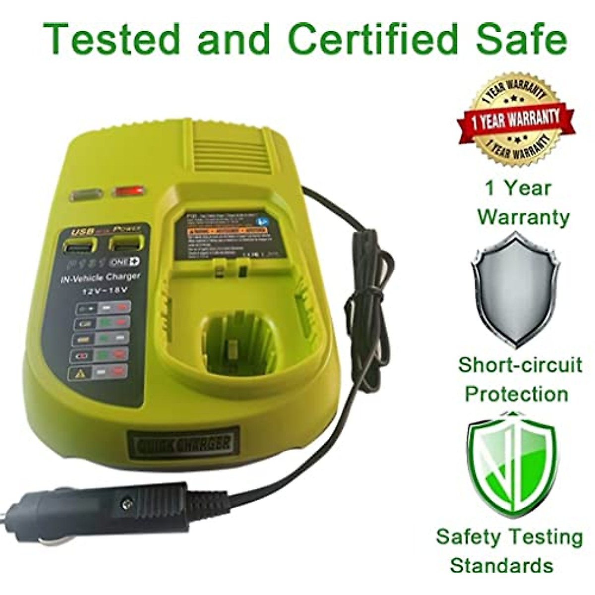 P131 One+ Portable Dual Chemistry Lithium Ion or NiCad Vehicle Charger