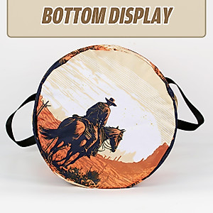 Western Cowboy Laundry Basket Desert Riding Foldable Oxford Cloth Funny Tote Bag Laundry Hamper Clothes Storage Bucket Organizer For Bathroom/Laundry Storage/Bedroom18.9x16.5 Inch