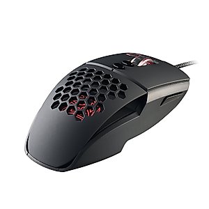 Thermaltake Tt Esports Ventus Ambidextrous Laser Gaming Mouse with 3-Zone Red LED Illumination, 7 Programmable Buttons, 5700 DPI Sendor, Graphical Configuration Interface