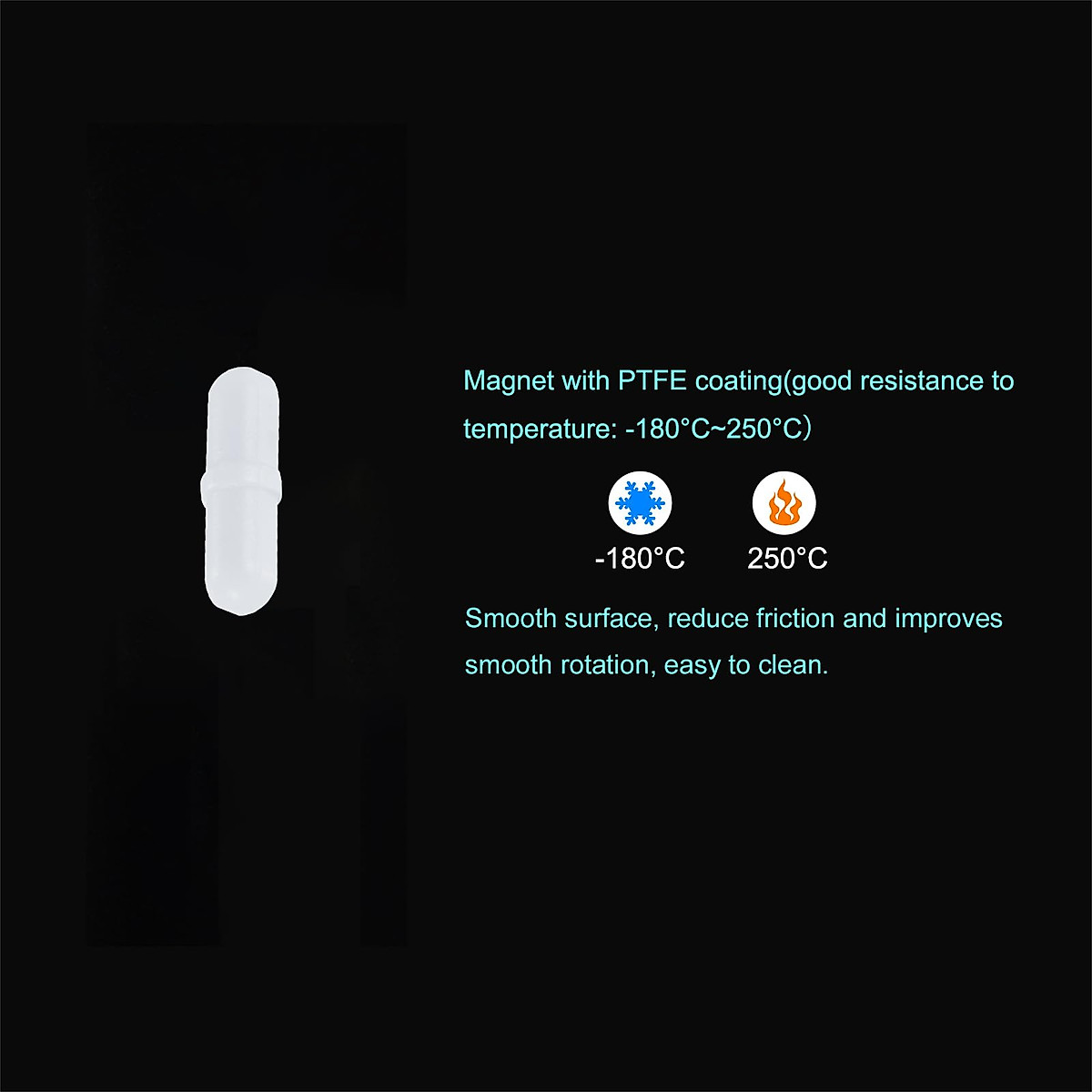 MECCANIXITY Magnetic Stirrer Mixer Stir Bar Rod 25mm(1") x7mm with Ring Shape PTFE Coating Magnet White for Laboratory 5Pcs