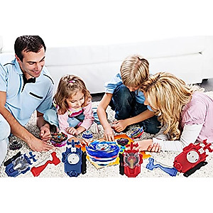 Left Right Sparking Launcher Bey Burst Evolution Turbo Blades Battling Tops String Launcher Grip Super King Booster B-174 Hyperion Burn Starter Set God Bey Gaming Spinning Toys Gift for Boys
