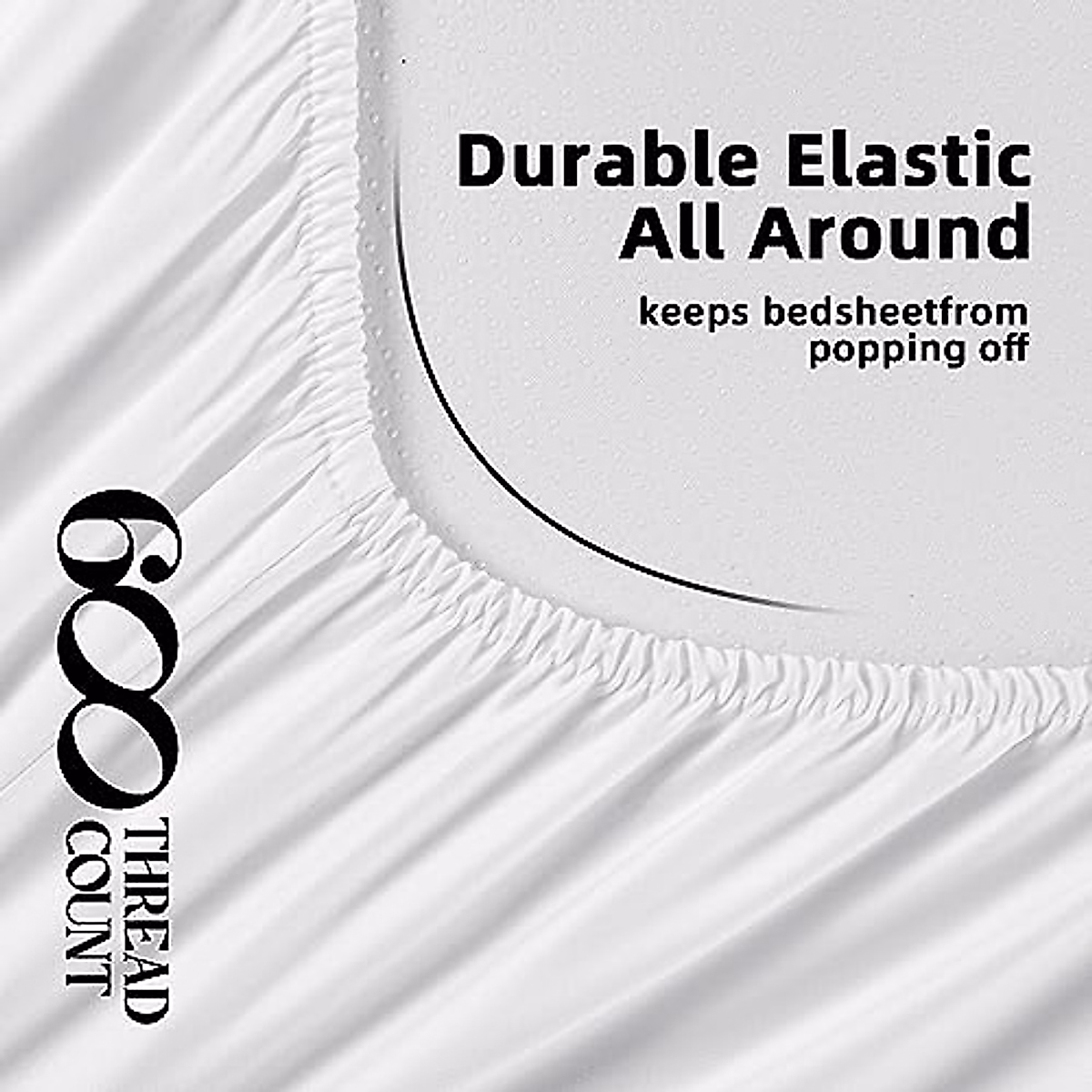 Shilucheng 100% Cotton King Size Sheets - 600 Thread Count, Cooling Luxury 100% Egyptian Cotton Bed Sheets, 16" Deep Pocket - Soft Smooth and Wrinkle Free - 4 Piece (White, King)