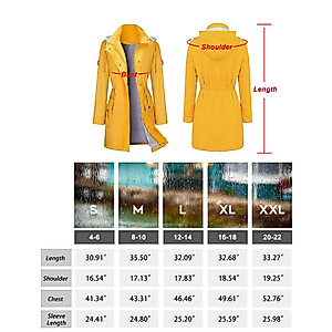 BBX Lephsnt Women Rain Jacket Waterproof Rain Coats with Hood Lightweight Windbreaker Rain Coat Yellow XL