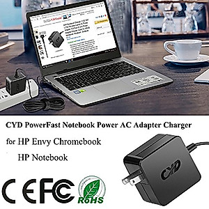 CYD 45W 19.5V 2.31A Laptop Charger Compatible for HP Stream Charger 11 13 14 X2 Series Envy x360 x2 13 15 M6 250 255 G3 G4 G5 G6 ProBook 340 350 355 430 440 450 455 640 645 650 G3 G4 Elitebook 720
