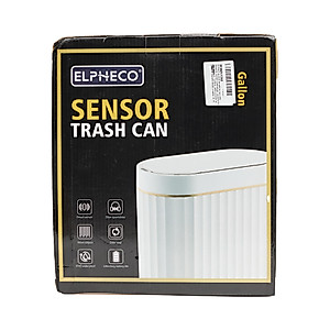 ELPHECO Bathroom Trash Can with Lid Automatic Garbage Can, 2 Gallon Slim Smart Trash Can, Small Plastic Trash Bin, 10 L Narrow Motion Sensor Trash Can for Bedroom, Bathroom, Kitchen, Office