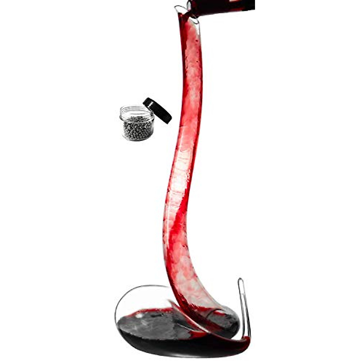 Le Sens Amazing Home Crystal Glass Cobra Wine Decanter, Red Wine Snake Shape Carafe, Cleaning Beads Set
