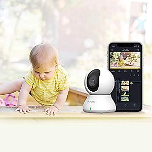 blurams Security Camera, 2K Indoor Camera 360-degree Pet Camera for Home Security w/ Motion Tracking, Phone App, 2-Way Audio, IR Night Vision, Siren, Works with Alexa & Google Assistant