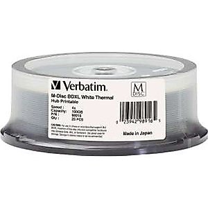 VERBATIM 98916 - Verbatim Blu-ray Recordable Media - BD-R XL - 4x - 100 GB - 25 P