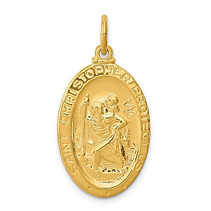 FindingKing Sterling Silver Gold Plated Saint Christopher Medal