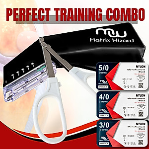 Sutures Thread with Needle Plus Disposable Stapler and Remover Training Tools - First Aid Field Emergency Practice, Trauma Survival Gear, Travel Prepping Practice, Camping Safety Kit