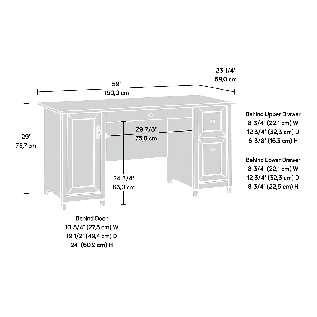 Sauder Edge Water Computer Desk, Auburn Cherry