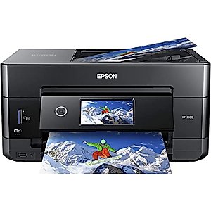 Epson Expression Premium XP-7100 All-in-One Color Inkjet Printer, Black - Print Scan Copy - 15 ppm, 5760 x 1440 dpi, Auto 2-Sided Printing, 30-Page ADF, Card Slot, Printable CD/DVD