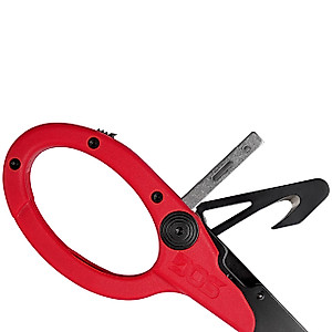 SOG ParaShears Lightweight Backcountry Stainless Steel Multi-Tool, 11 Tools Compound Leverage Technology, Red