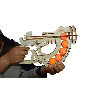 3D Wooden PuzzleRubber Band Gun-Table Tennis Gun, Table Tennis Shooter
