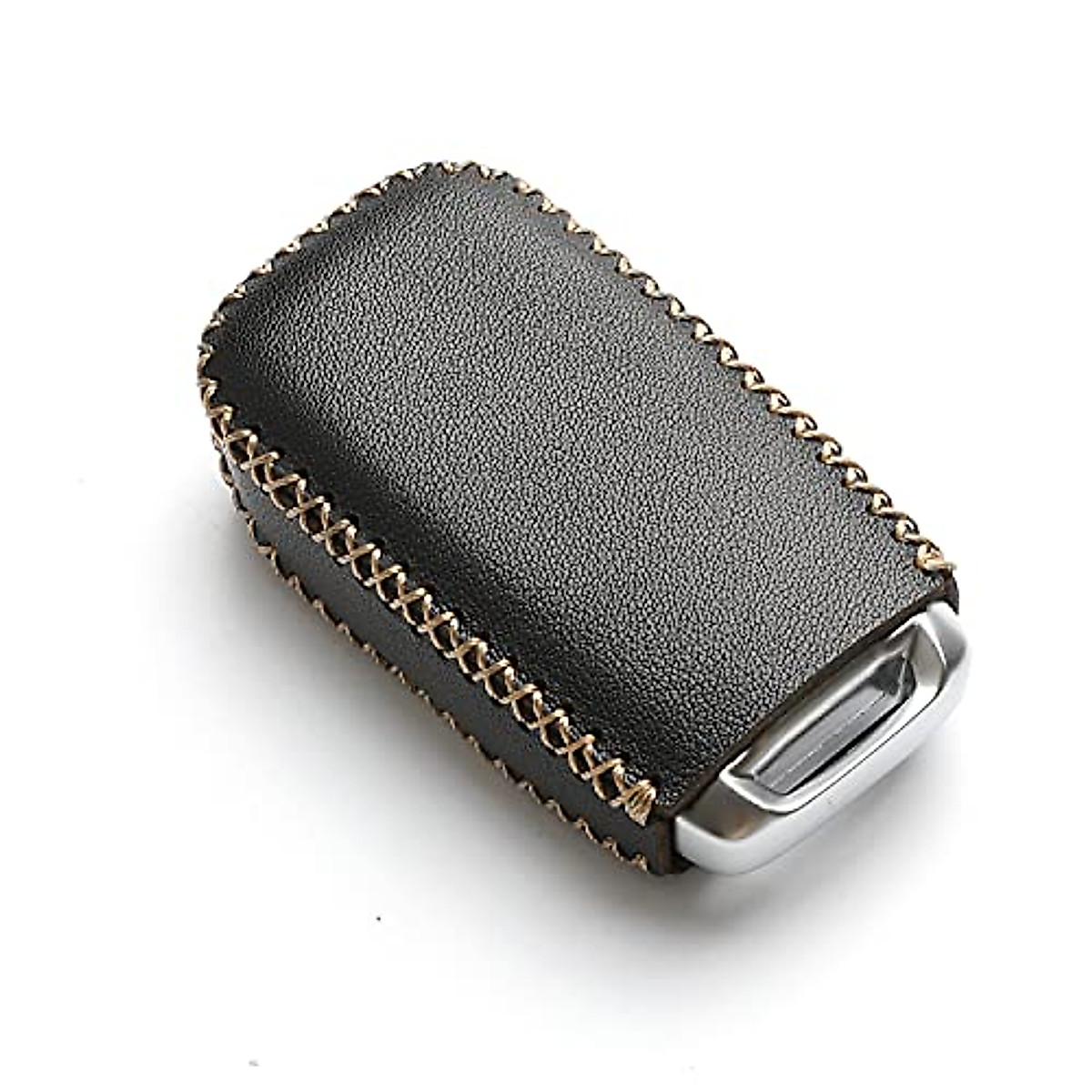 WFMJ Leather for RAM 1500 2019 2020 2021 2022 Remote 4 Buttons Key Fob Case Cover Chain (Black)