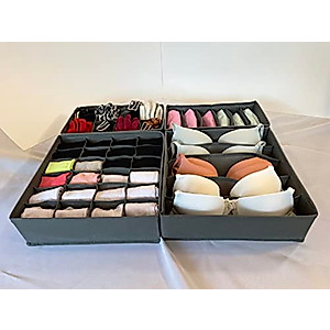 Underwear Organizers for Drawers, 4 piece set. Bra, socks, belts