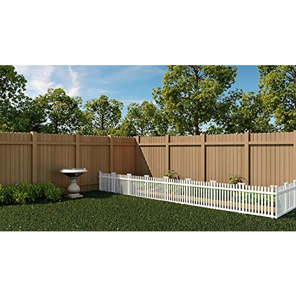 Zippity Outdoor Products ZP19056 No Dig Roger Rabbit Garden Fence (3 Pack), White, 24" W x 22" H