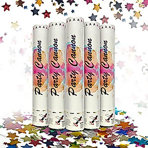 [6 Pack] 12 Inch Confetti Cannon Party Poppers Party Supplies, Air Powered | Launches 20-25ft | Celebrations, Graduation ceremony, Birthdays,Easter and Weddings