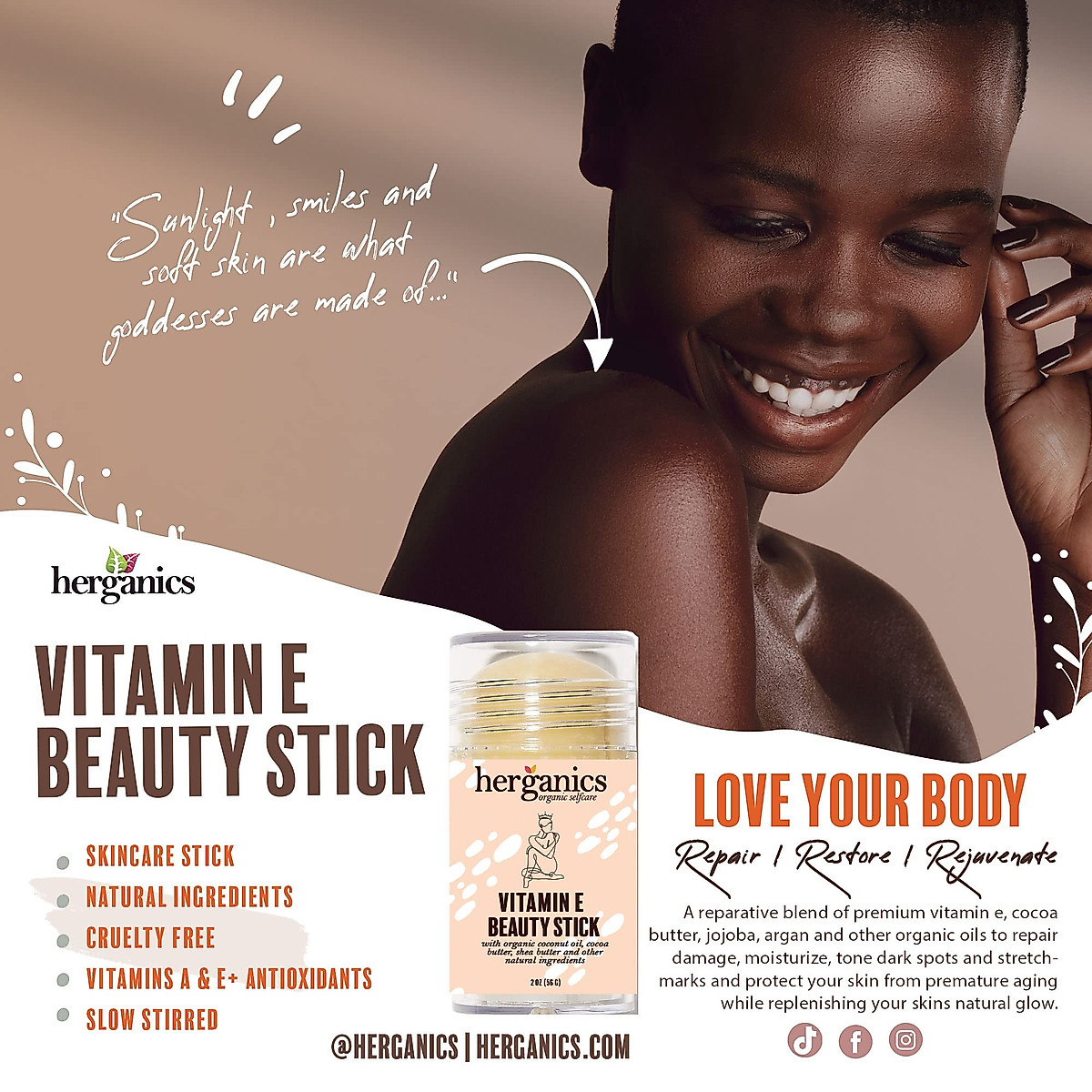 Vitamin E Stick with Vitamin E Oil For Skin and Organic Cocoa Butter Stick For Dark Spots, Scars and Stretchmarks Skin Care Product